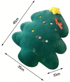 Sametový dekorační polštář ve tvaru stromečku MERRYLY, zelený
