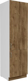 SARA l | vysoká skříňka 60 DK-210 2F policová | 60 cm | bílá/dub lefkas