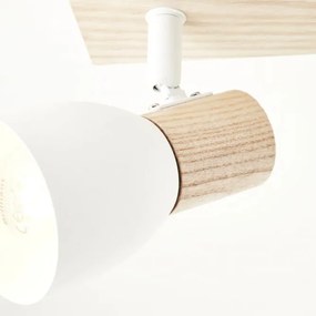 Brilliant 99867/75 Stropní bodové svítidlo DAINTREE bílé + DŘEVO