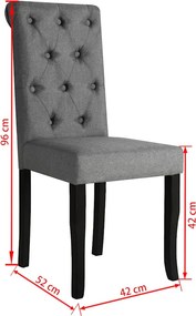 Jídelní židle 2 ks tmavě šedé textil 245514
