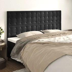 Čelo postele černé 200x5x118/128 cm sametové 3116834