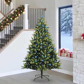 Umělý skládací vánoční stromeček 300 LED Zelená 240 cm PVC a PE 3396016