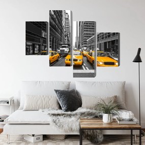 Vícedílný obraz Žluté Taxíky V New Yorku Nedostatek Nedostatek Plátno Canvas 240x150