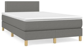 Box spring postel s matrací a LED tmavě šedá 120x190 cm textil 3270082