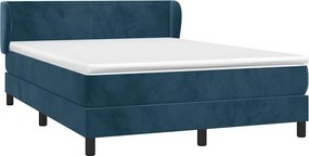 Box spring postel s matrací tmavě modrá 140x190 cm samet 3127371