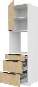 CREMONA bc | vysoká skříňka 60 DPS-210 3S1F na vestavnou troubu | PREMIUM BOX | 60 cm | bílá/cremona
