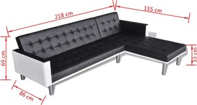 vidaXL Marketos Sedačka ve tvaru L umělá kůže černá