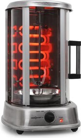 OneConcept Kebap Master Pro, vertikální gril, 1500 W, stříbrný