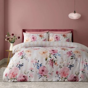 Krémové povlečení na jednolůžko 135x200 cm Floral Stripe – Catherine Lansfield