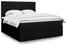 Box spring postel s matrací černá 180x200 cm textil 3292137