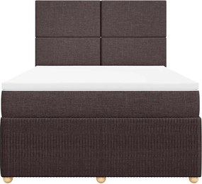 Box spring postel s matrací tmavě hnědá 140x190 cm textil 3292047