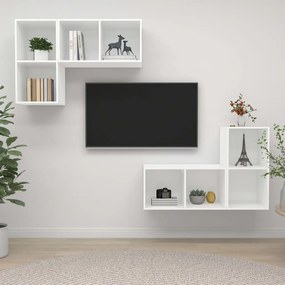 Nástěnné TV skříňky 4 ks bílé kompozitní dřevo 3079835
