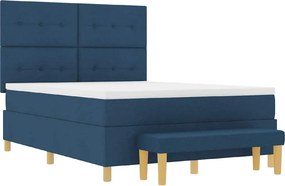Postel s boxspringem s čelo Modrá 200 x 160 cm textil 3344316