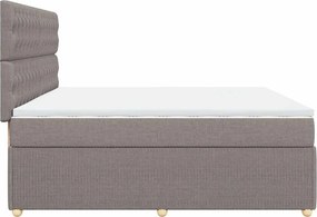 Box spring postel s matrací taupe 200x200 cm textil 3294474