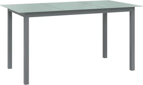vidaXL Zahradní stůl 150 x 90 x 74 cm hliník a sklo [312201] Barva: světle šedá