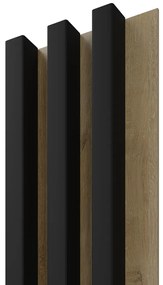 Dřevěná lamela LINEA SLIM 3 - černá / dub 265x15x3 cm cena za balení