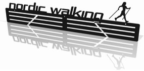 Walenty Kovový věšák na medaile nordic walking 60cm černý