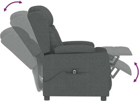 Elektrické polohovací křeslo tmavě šedé textil 3098778