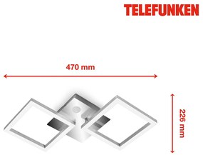 LED stropní Frame, senzor, chrom/hliník 47x23cm