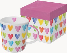 Pohár z kostního porcelánu Aquarell Hearts