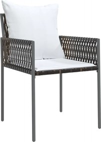 Zahradní židle s poduškami 4 ks hnědé 54 x 61 x 83 cm polyratan 3187087
