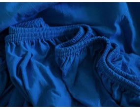 MKLuzkoviny.cz Jersey prostěradlo s lycrou Deluxe 160 × 200 cm – tmavě modré