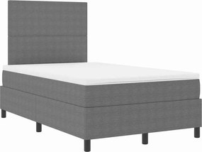 Postel s boxspringem s čelo Světle šedá a bílá 120 x 190 cm 3337547