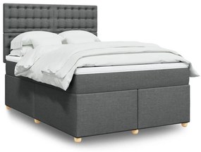Box spring postel s matrací tmavě šedá 140x200 cm textil 3291318