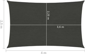 vidaXL Stínící plachta 160 g/m² 2,5 x 4 m HDPE [311069] Barva: Černá