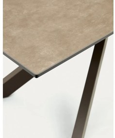 Hnědý rozkládací jídelní stůl s keramickou deskou 90x160 cm Atminda – Kave Home