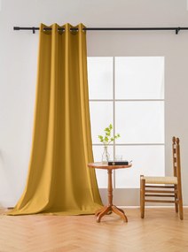 Hořčicový závěs OXFORD 140x250 cm Zavěšení: Kovové kroužky