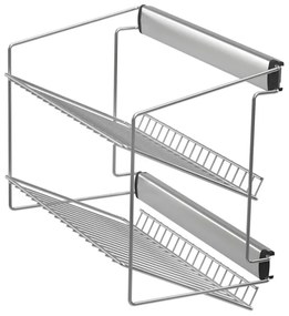 In-Design Úložný dvoupatrový koš Barva koše: stříbrná