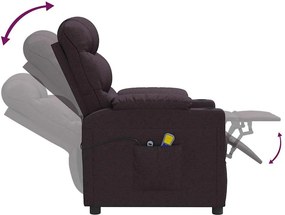 Elektrické masážní křeslo tmavě hnědé textil 3143508