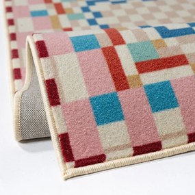 Koberec s příměsí vlny 140x200 cm Checkered Border – Flair Rugs