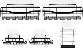 Poličky do koupelny 5 ks SPRINGOS HA7543 černé