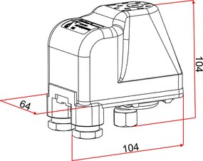 Tlakový spínač pro domácí vodárnu Wiltec SK-9 – 380 V, černá (50766)