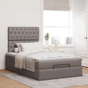 Osmanský rám postele s matrací taupe 120x190cm textil 3314076