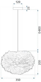 Toolight Šedá závěsná lampa APP334-3CP