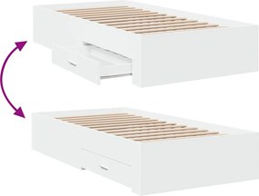 Rám postele se zásuvkami bílý 90 x 190 cm kompozitní dřevo 3280433