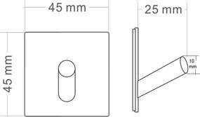 Sapho, Věšáček samolepící, černý matný, 31203