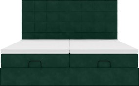 Osmanský rám postele s matracíes tmavě šedá 160x200cm samet 3313769