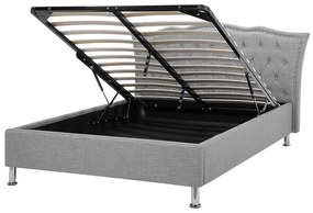 Šedá čalouněná postel Chesterfield s úložištěm 140x200 cm METZ Beliani