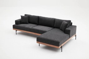 Hanah Home Rohová pohovka LIVA tmavě šedá pravá 287 cm 825BLC2812