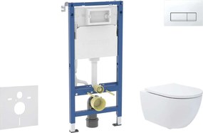 SANITINO - Set předstěnové instalace, klozetu Oudee a sedátka softclose, tlačítko Delta50, alpská bílá SANI11CA31165