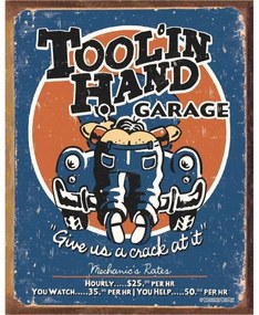 Plechová cedule Moore - Toolin Hand 40 cm x 32 cm