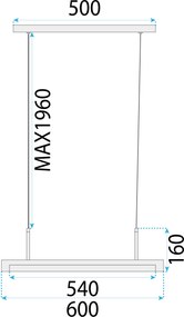 Toolight Toolight, LED stropní svítidlo 60cm + dálkové ovládání APP1530-CP, černá-hnědá, OSW-05660
