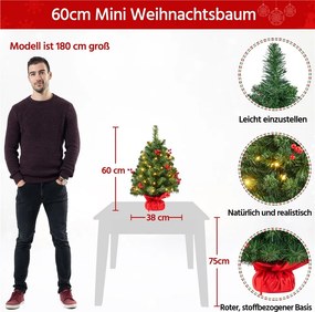 Umělý vánoční stromek Yaheetech – 60 cm (267364110694)