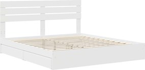Postel s úložným prostorem Bílá 180 x 200 cm Kompozitní dřevo 3411549