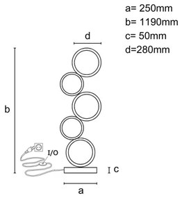 LED Stmívatelná stojací lampa LED/85W/230V 3000-6500K + dálkové ovládání