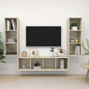 3dílný set TV skříněk dub sonoma kompozitní dřevo 3079748